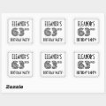 63rd Birthday Party: Art Deco Style + Custom Name Square Sticker | Zazzle
