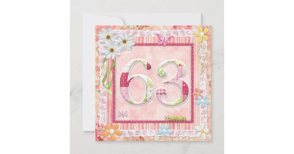63rd birthday party scrapbooking style invitation | Zazzle