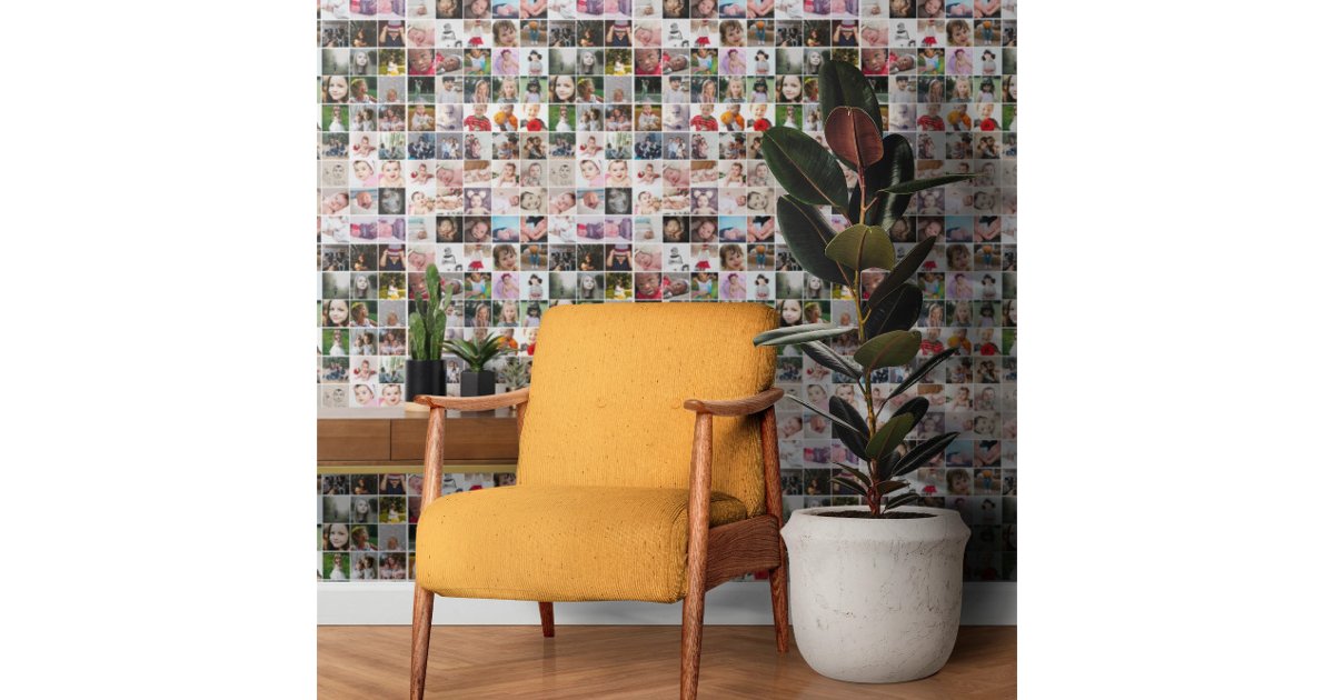 64 Photo Template Collage Wallpaper | Zazzle