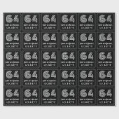 64th Birthday: Art Deco Inspired Look "64" w/ Name Wrapping Paper | Zazzle