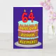 64th Birthday: Fun Cake and Candles + Custom Name Card | Zazzle