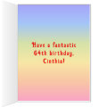 64th Birthday: Fun Cake & Candles, w/ Custom Name Card | Zazzle