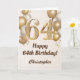 64th Birthday Gold Balloons and Confetti Birthday Card | Zazzle