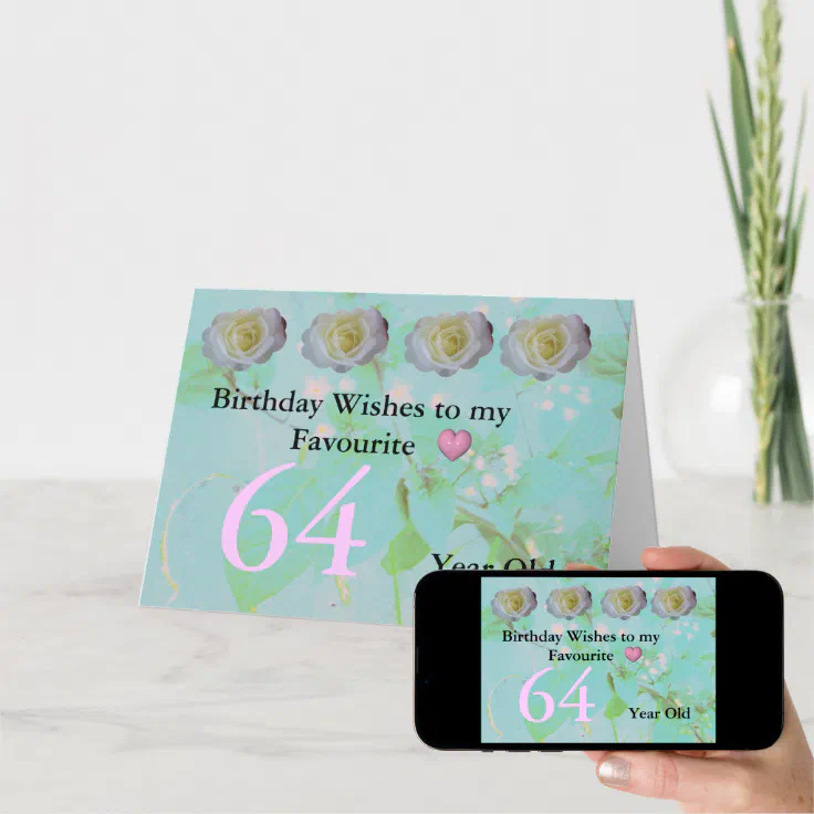 64th Birthday Wishes Greeting Card | Zazzle