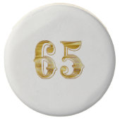 65th Anniversary 65 Birthday Gold White Cookie | Zazzle