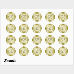 65th Birthday Classic Round Sticker | Zazzle