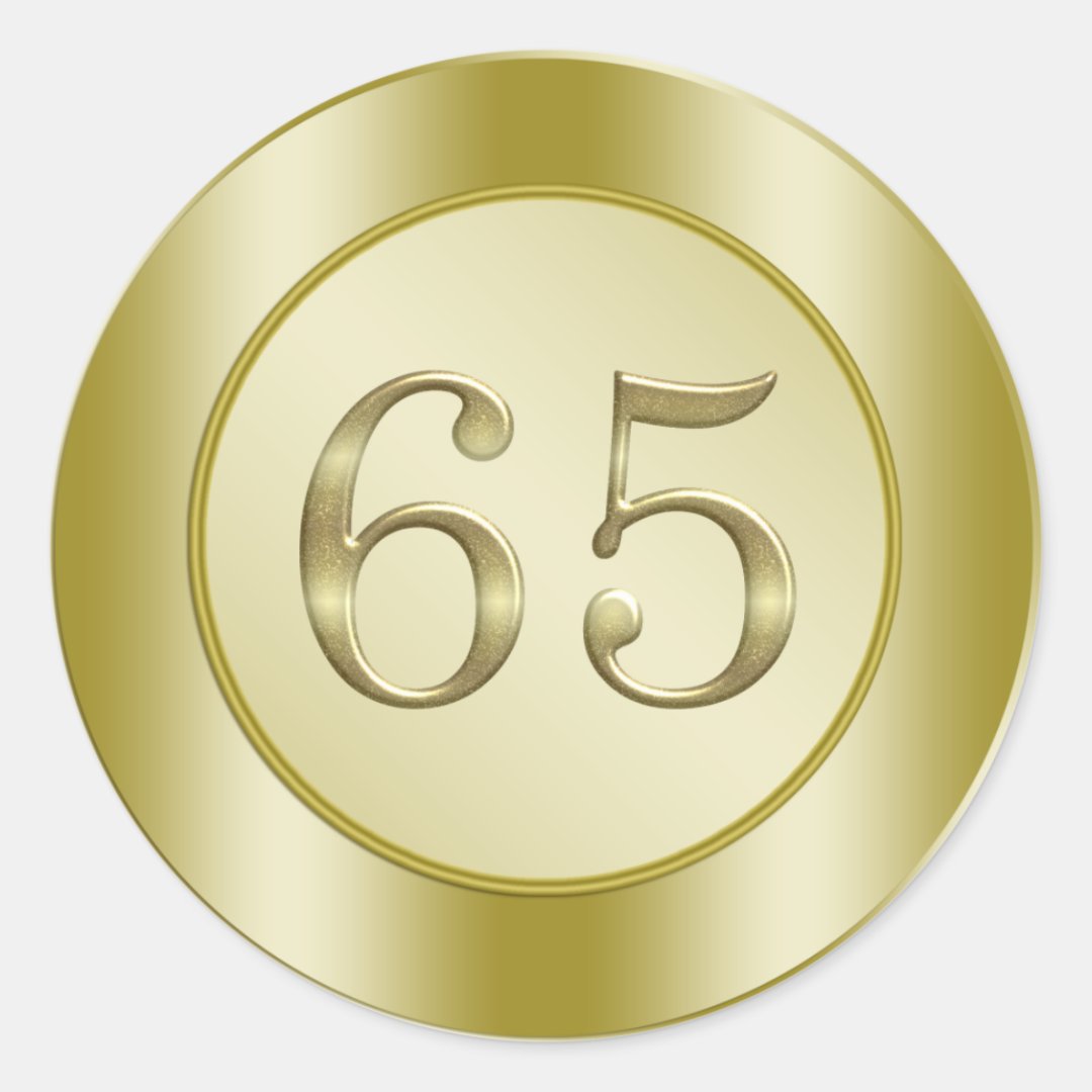 65th Birthday Classic Round Sticker | Zazzle