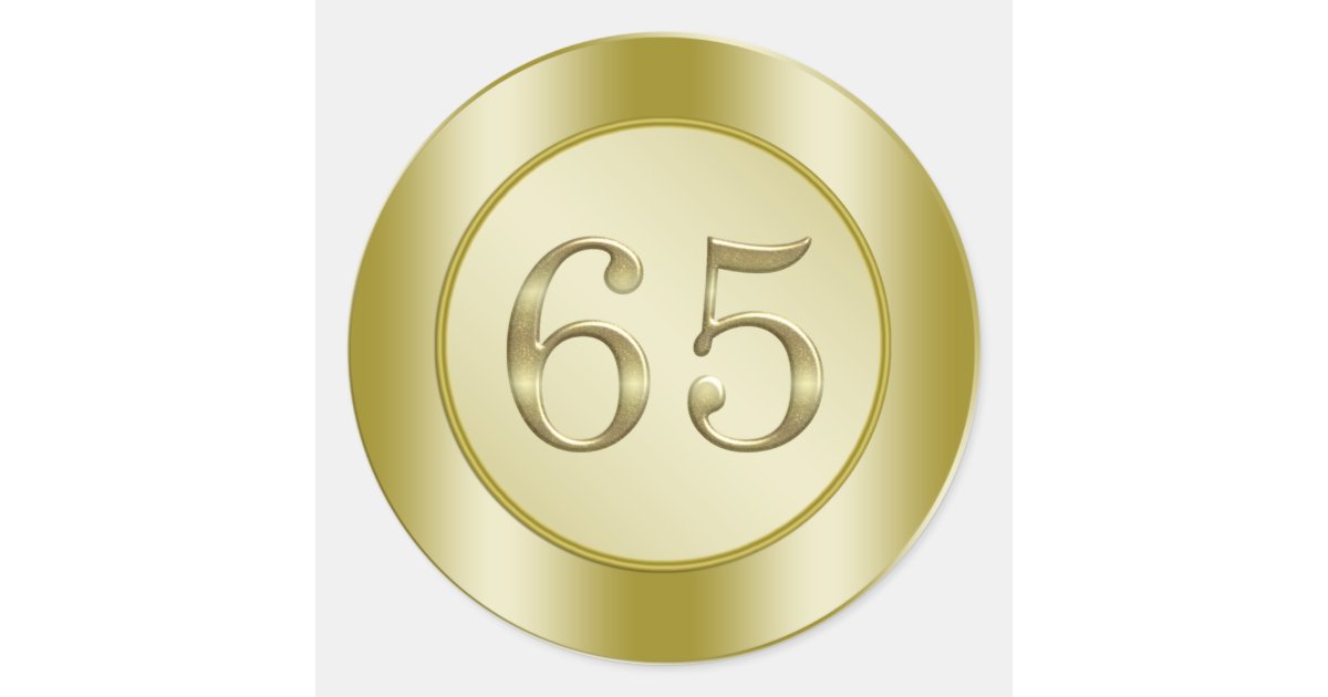 65th Birthday Classic Round Sticker | Zazzle