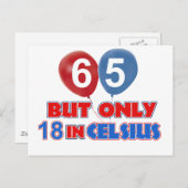 65th birthday designs postcard | Zazzle