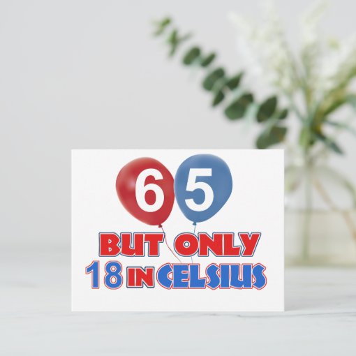 65th birthday designs postcard | Zazzle