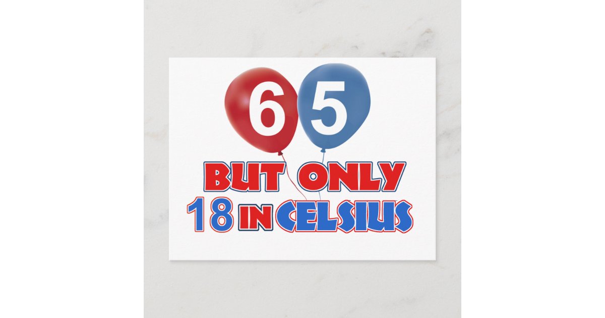 65th birthday designs postcard | Zazzle