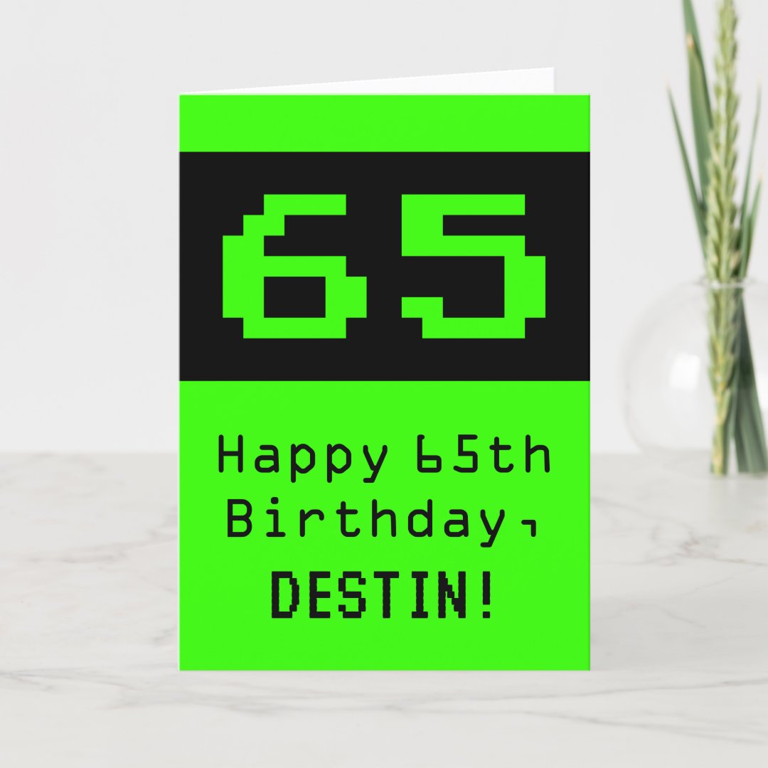 65th Birthday: Nerdy / Geeky Style "65" and Name Card | Zazzle