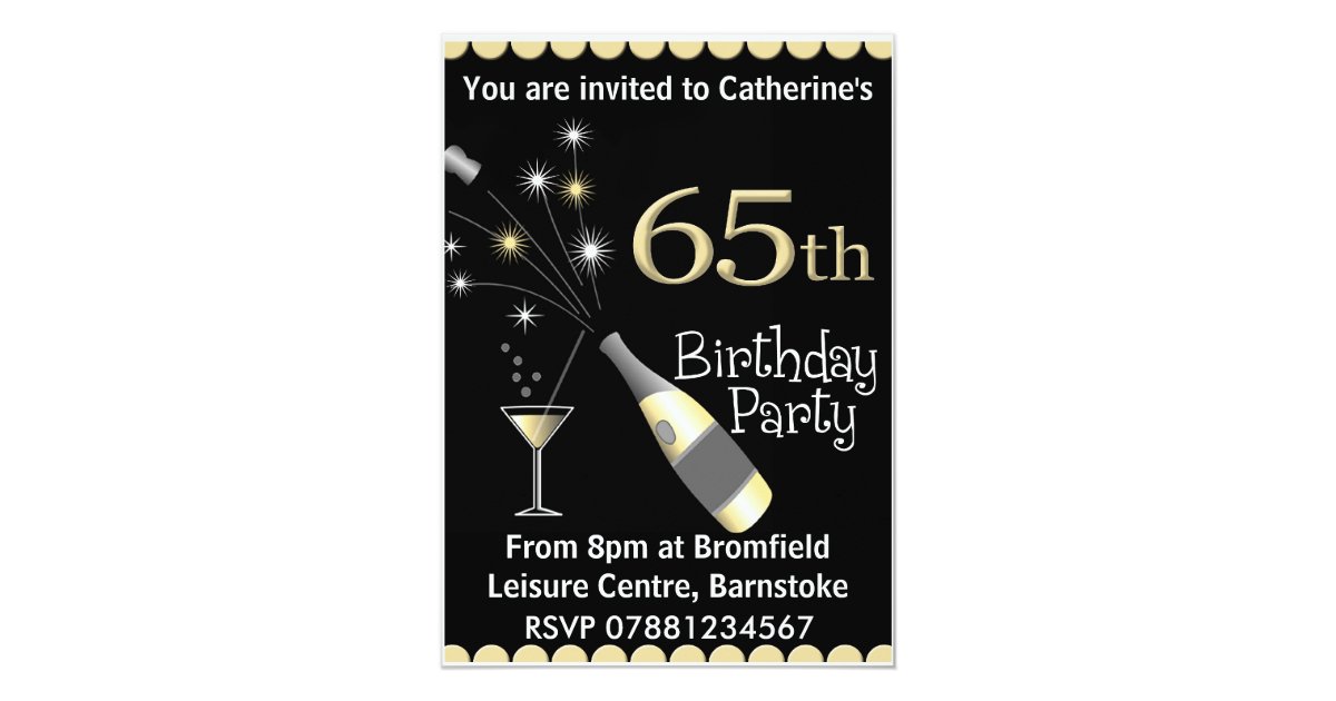 65 Birthday Invitations Printable