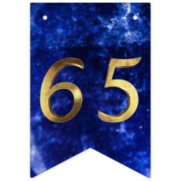 65th Sapphire Wedding Anniversary Gold Typography Bunting Flags | Zazzle