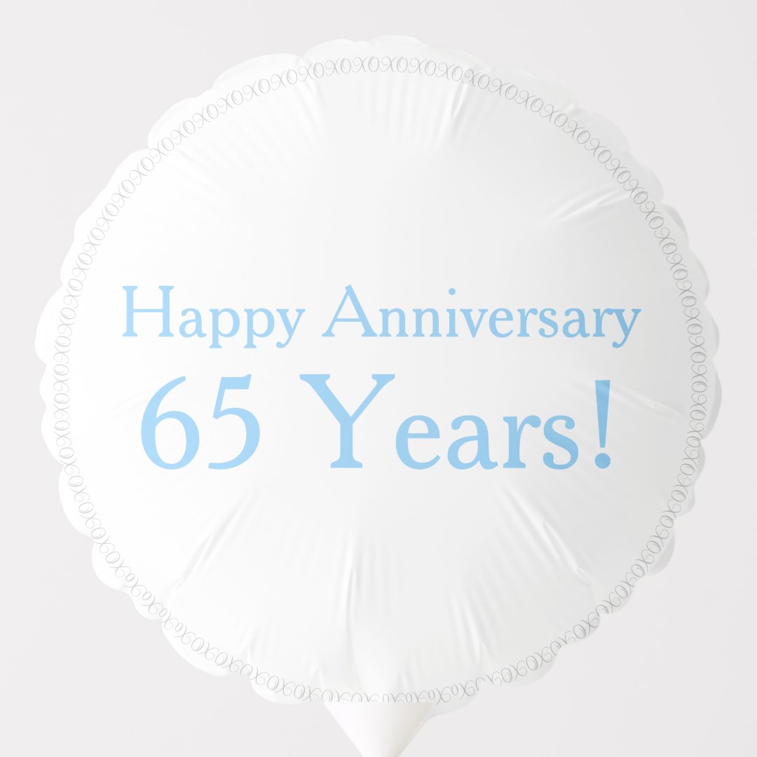 65th Wedding Anniversary Sky Blue Balloon | Zazzle