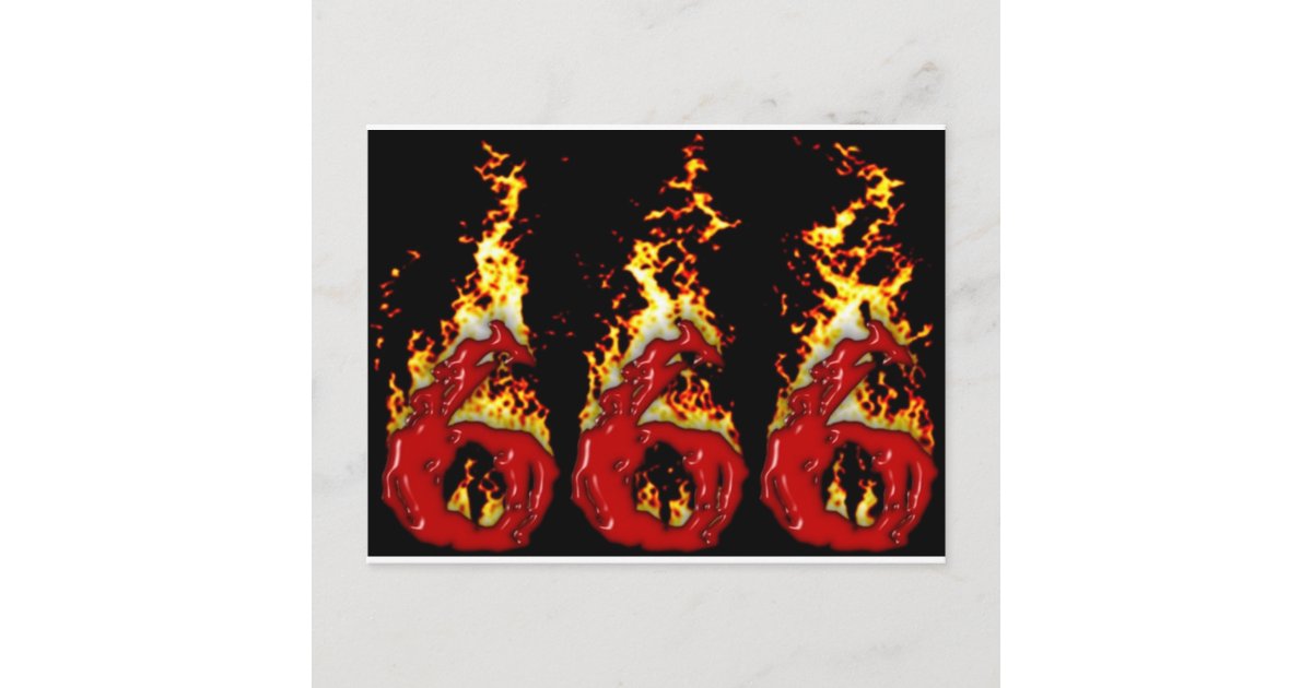 666 Blood & Fire Postcard | Zazzle