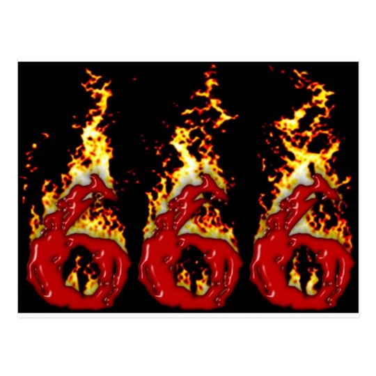 666 Blood & Fire Postcard | Zazzle.com