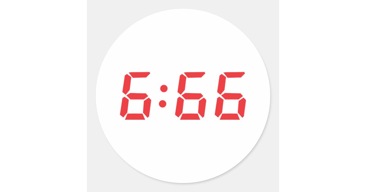 666 devil alarm clock classic round sticker | Zazzle