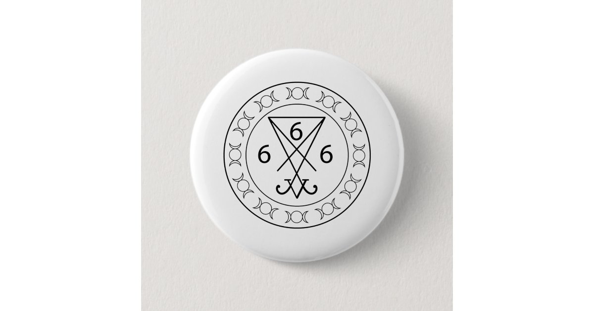 666 Lucifers sigil Black Button | Zazzle