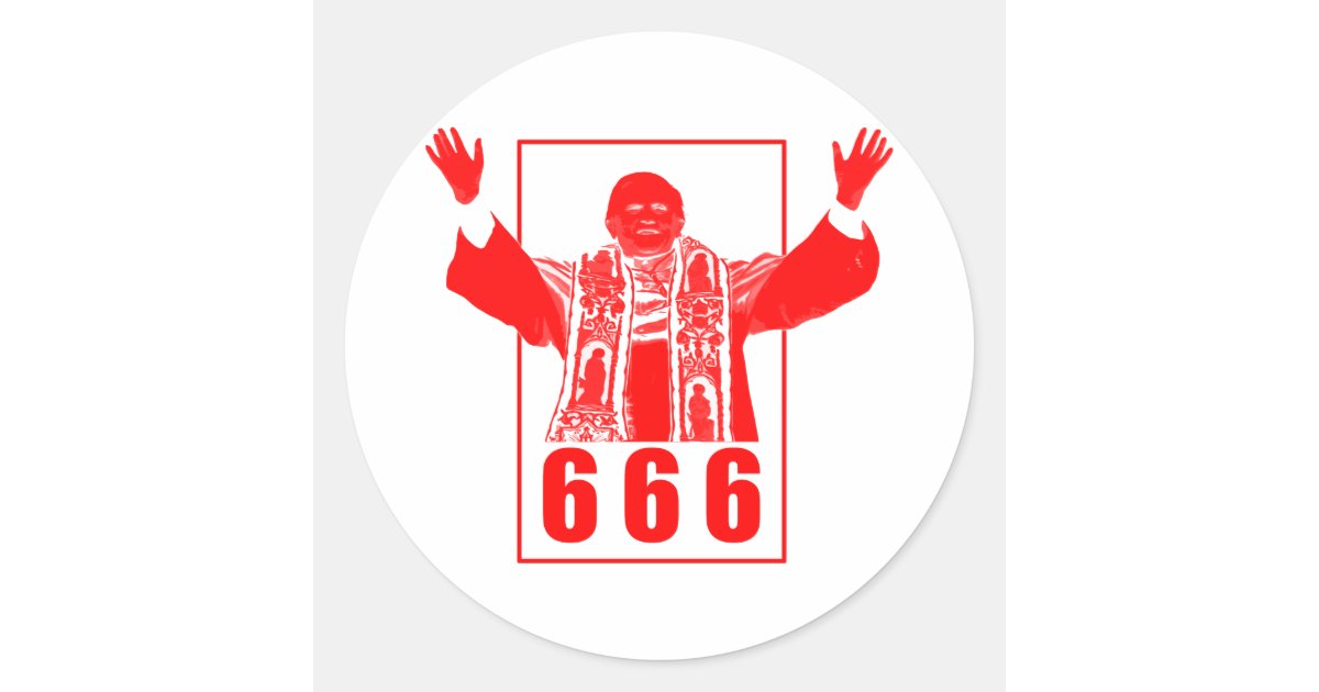666 Pope Classic Round Sticker | Zazzle