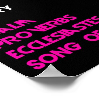 66 Books of the Bible Pink Poster | Zazzle