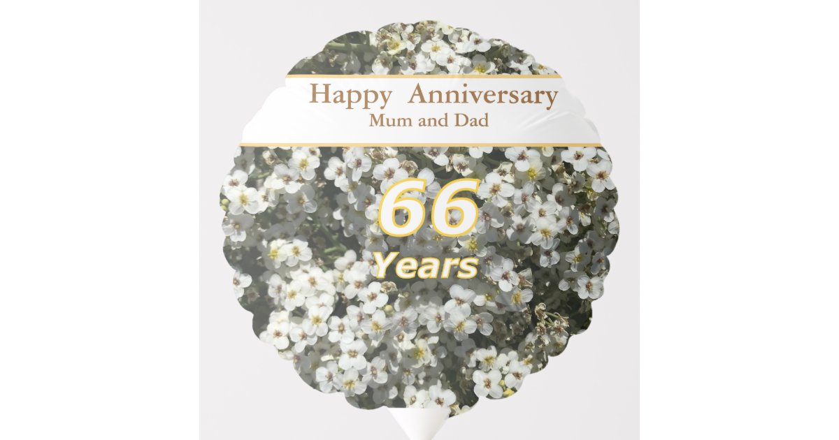 66th Anniversary Editable Balloon | Zazzle