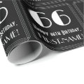 66th Birthday - Art Deco Inspired Look "66", Name Wrapping Paper | Zazzle