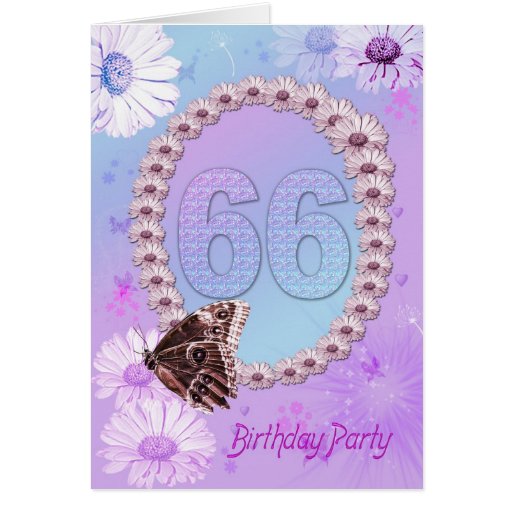 66th Birthday party Invitation Greeting Card | Zazzle