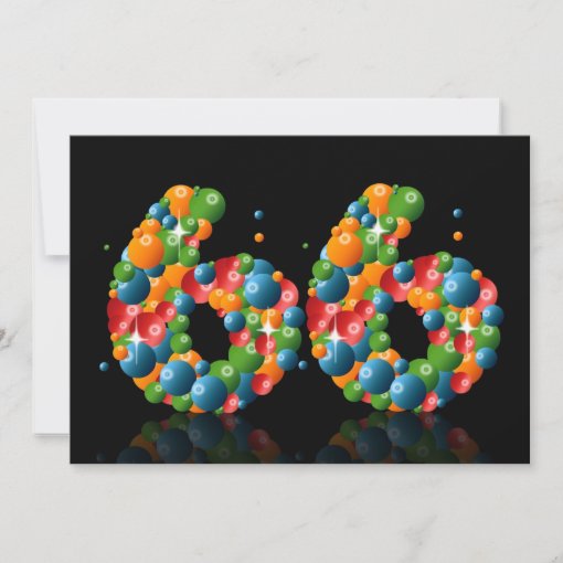66th Birthday party, with bubbles and balls Invitation | Zazzle
