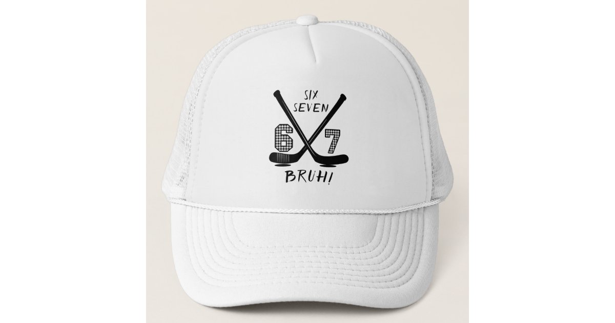 67 Six Seven Funny Meme Brain Rot Meme Trucker Hat | Zazzle