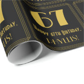 67th Birthday ~ Art Deco Inspired Look "67", Name Wrapping Paper | Zazzle