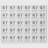 67th Birthday: Art Deco Inspired Style "67" + Name Wrapping Paper | Zazzle