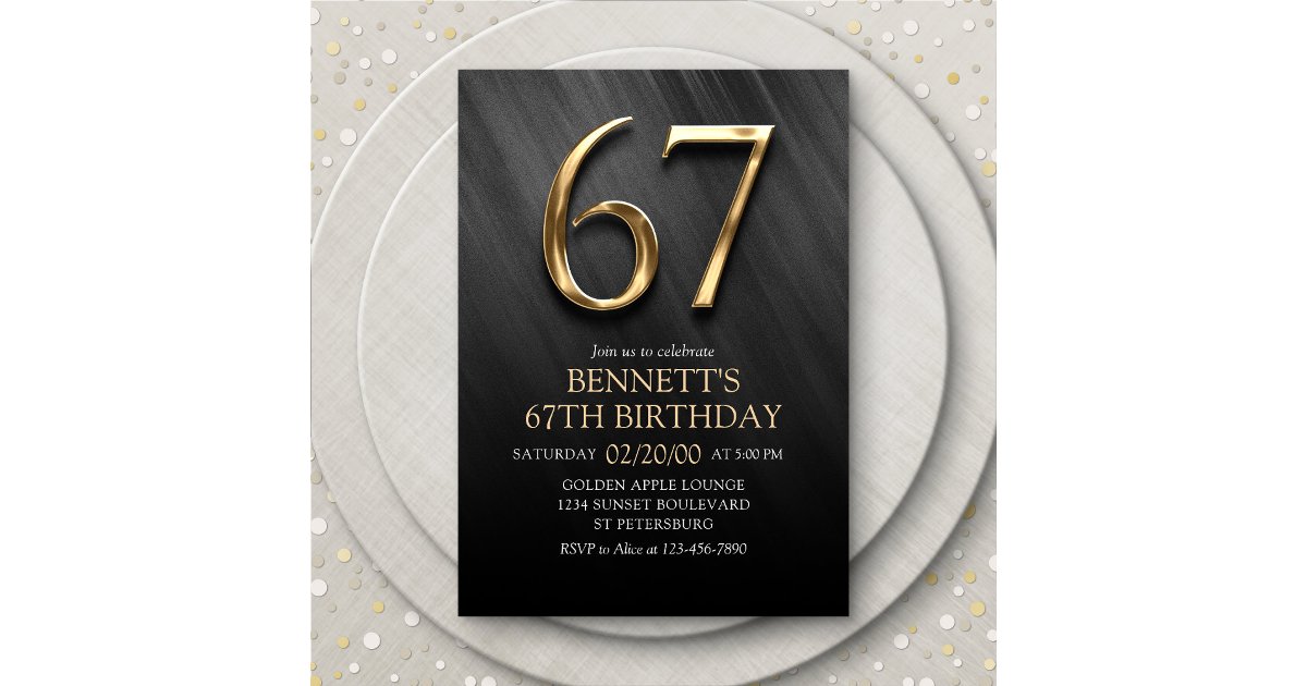 67th Birthday Invitation | Zazzle