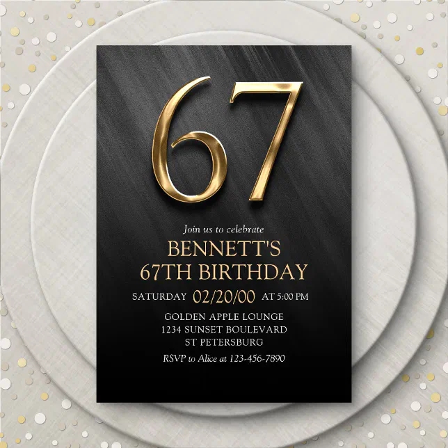 67th Birthday Invitation | Zazzle