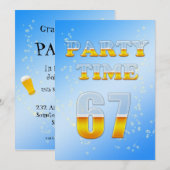 67th birthday party invitation with beer | Zazzle