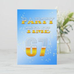 67th birthday party invitation with beer | Zazzle
