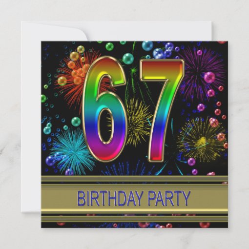 67th Birthday party Invitation with bubbles | Zazzle