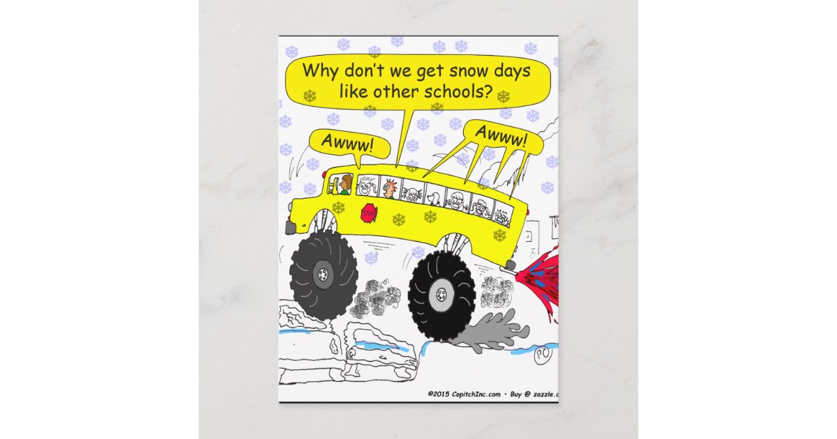 686 Monster school bus cartoon Postcard | Zazzle