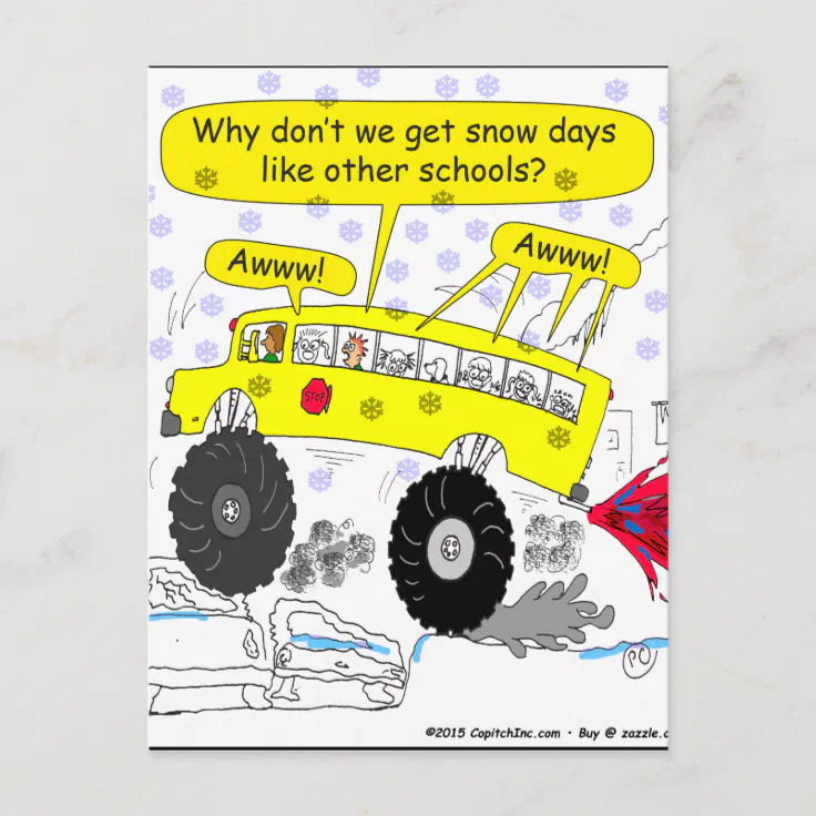 686 Monster school bus cartoon Postcard | Zazzle