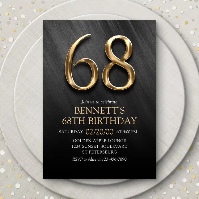 68th Birthday Invitation | Zazzle