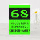 68th Birthday: Nerdy / Geeky Style "68" and Name Card | Zazzle