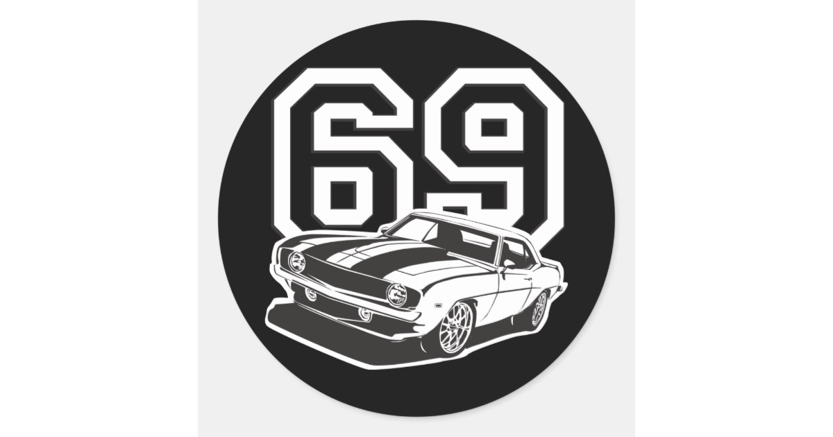 69 Camaro Classic Round Sticker | Zazzle