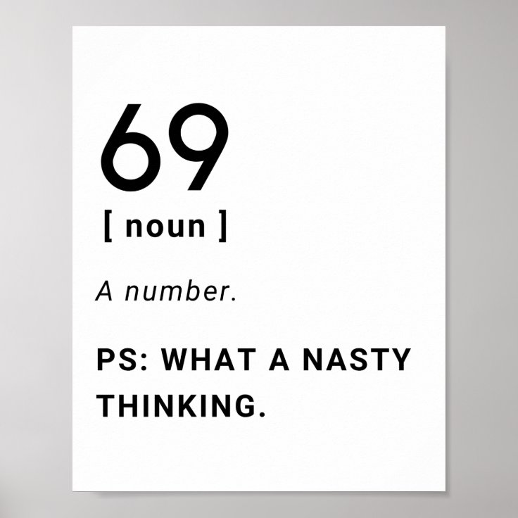 69 funny definition poster | Zazzle
