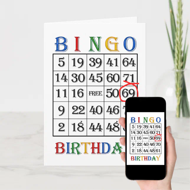 69th Birthday Bingo card | Zazzle
