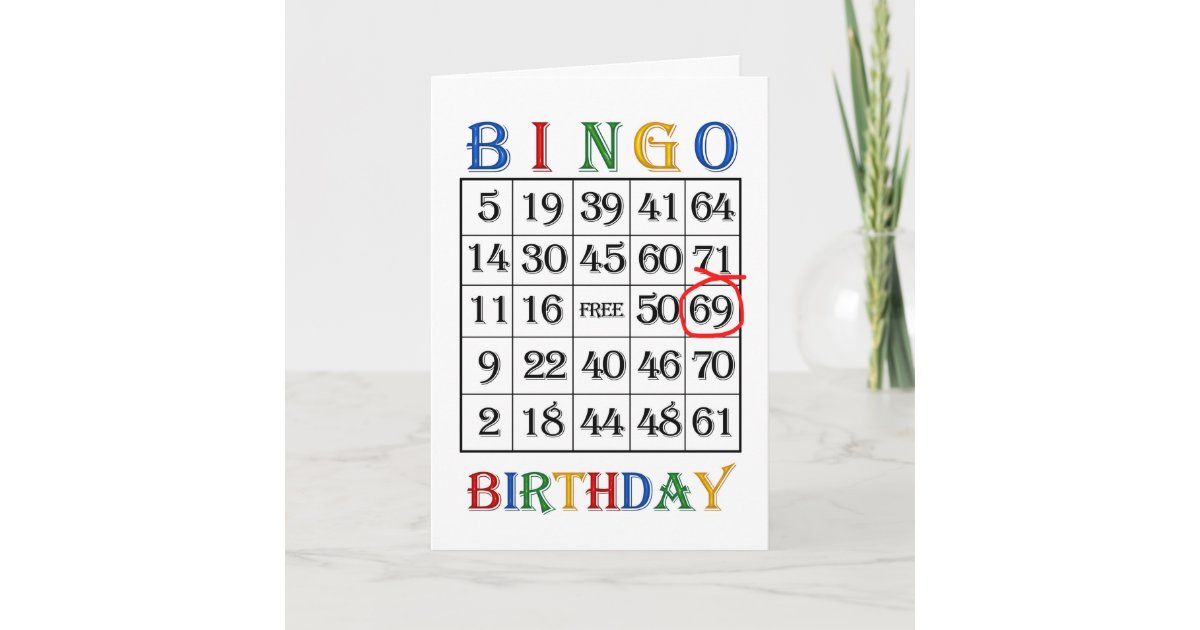 69th Birthday Bingo card | Zazzle