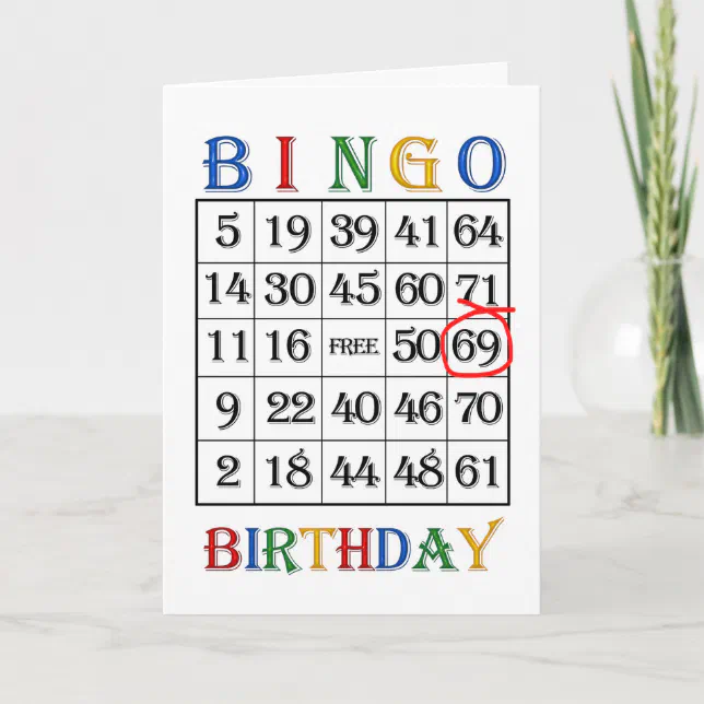 69th Birthday Bingo card | Zazzle