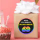 69th Birthday: Colorful Rainbow # 69, Custom Name Classic Round Sticker ...