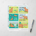 6 Capybara Kids Classroom Valentine's Day Cards | Zazzle