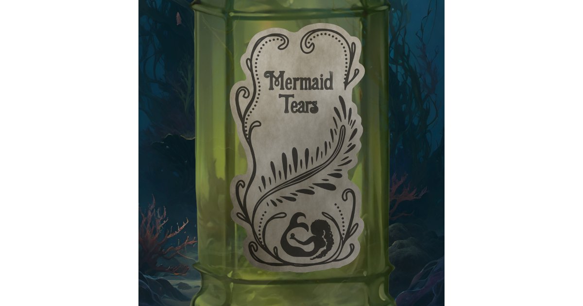 6 Mermaid Tears Potion Bottle Labels | Zazzle