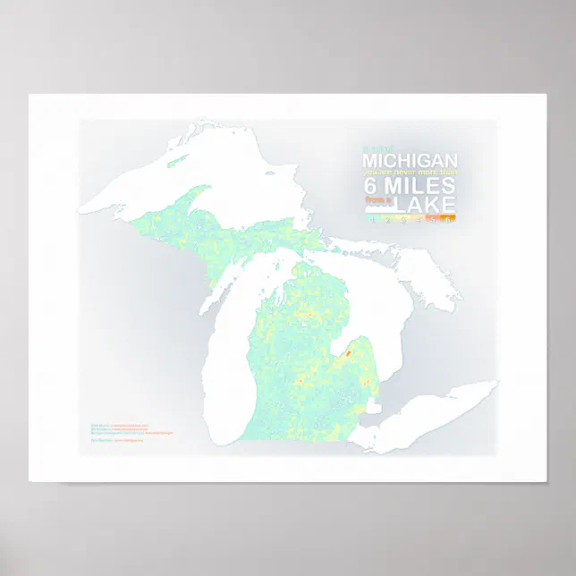 6 Miles in Michigan Poster | Zazzle